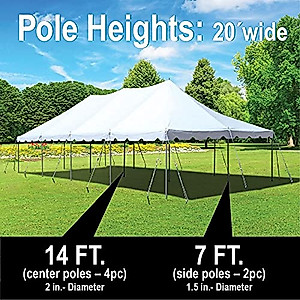 TentandTable 20' x 40' Premium Canopy Tent, White, Outdoor Pole Tent, 80-160 Person Capacity for Parties, Weddings, Events, Commercial and Residential Use, Large Heavy Duty Vinyl Canopy Tents