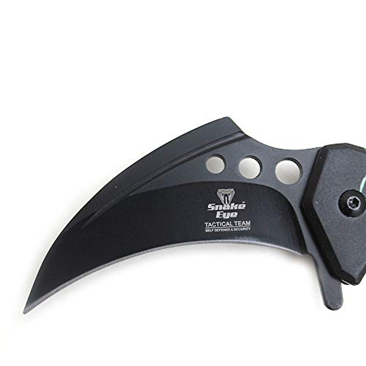 Snake Eye Tactical Everyday Carry Karambit Dragon Etched Ultra Smooth One Hand Opening Folding Pocket Knife - Ideal for Recreational Work Hiking Camping (BGN)