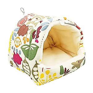 Winter Parrot Cage Hideaway Cave House Hut Birdcage Perch Swing Hammock Bird Hanging Nest for Lovebirds Parakeet Finches Cockatiel Cockatoo, 15cmx15cmx14.5cm