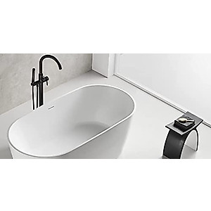 Westbrass DF02043-62 Floor Mount Freestanding Bathtub Filler Faucet with Handheld Shower, Matte Black