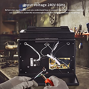 Uthfy 7500W Ceiling Mount Heater,25000BTU Fan-Forced Industrial Heater with Digital Thermostat,Electric Garage Heater with Remote Control,9H Timer, Black, 14.0 * 10.6 * 12.7" (BGP2102-75R)