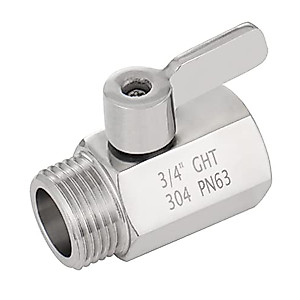 Stainless steel Garden Hose Shut Off Valve, 3/4"GHT Female × 3/4"GHT Male