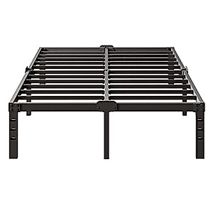 xtfei Full Bed Frame Heavy Duty 18 Inch Tall Metal Slats Support No Box Spring Needed Full Size with Large Storage Space and Non Slip Mattress Gaskets Noise Free