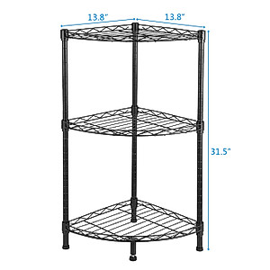 Home Furnishing Plaza 3-Tier Corner Wire Shelving Utility Storage Organizer Shelf Rack for Kitchen Living Room Bathroom MITPATY