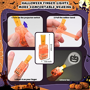 Halloween Party Favors, 40 PCS LED Finger Projector Lights, Halloween Toys for Kids Girls Boys, Glow in The Dark Toys Bulk for Halloween Party Favors Supplies Classroom Prizes Trick or Treat Gifts