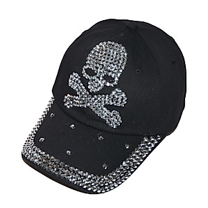 Popfizzy Skull Hats for Women, Skull Cap Women, Skull Baseball Cap, Skull Accessories Women, Skull Clothes Women, Skull Gifts