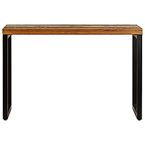 YPWRENH Cocktail Table Snack Table Dining Table 45.3"x21.7"x29.9" Solid Reclaimed Wood and Steel for Dining Room, Kitchen or Living Room