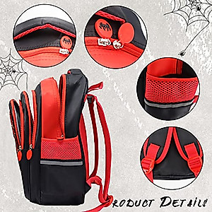Hnokle Spider Backpack 3D Comic Schoolbag Anime Cartoon Waterproof Bookbag with Pencil Case for Boys Elementary