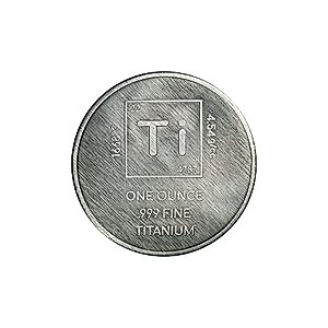 1 Troy Oz Titanium Round - .999 Pure Chemistry Element Design by Unique Metals