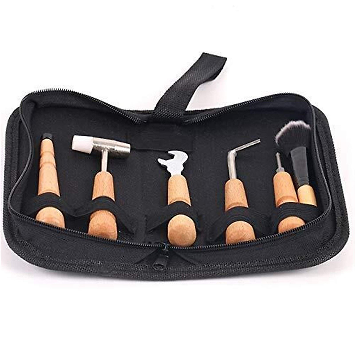 YJYGR Set of 6 Guitars Repair Maintenance Kits Wrenches Screwdriver Hammer Dusting Brush with Storage Bag