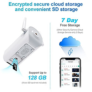 AlkiVision Security Cameras Wireless Outdoor - 2K HD Color Night Vision AI Motion Detection WiFi Wireless Cameras for Home Security, Spotlight Siren Alarm with 2-Way Audio, 7-Day Cloud/SD Storage