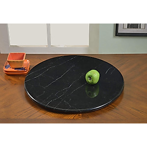 MILAN Bryanna Lazy Susan, 24", Black Marble