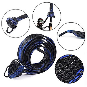 ZHENDUO OUTDOOR 10Pcs Fishing Rod Sleeve Rod Socks 67inches/74.8inches Rod Covers Braided Mesh Rod Protector Fishing Tools Accessories for Bait Casting Sea Fishing Rod (5pcs*1.7m+5pcs*1.9m)