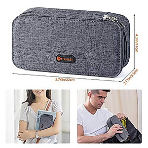 TTVALLEY Office Pencil Case School Pen Case Oxford Stationery Box for Desk Supplies Organization Grey