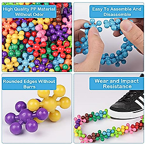 NEOACT 600 PCS Building Blocks Connect Toys,Interlocking Solid Plastic Educational Toys Sets for Preschool Kids Boys and Girls Aged 3+, Promote Fine Motor Skills and Sensory Development.