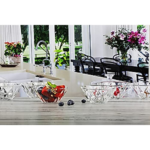 Circleware Living Spaces Set of Glass Bowls, Set of 6, Glassware for Fruits, Salad, Punch, Beverage, Ice Cream, Dessert, Food and Best Décor Gifts, 8oz, Clear