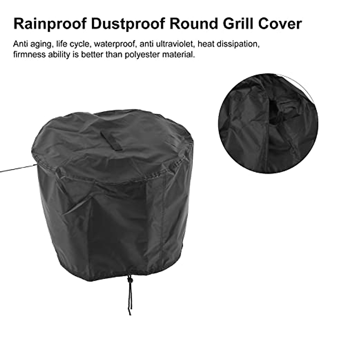 Barbecue Cover, 52x37cm Outdoor Garden Grill Shade Rainproof Dustproof UV Protector Barbecue Round Hood