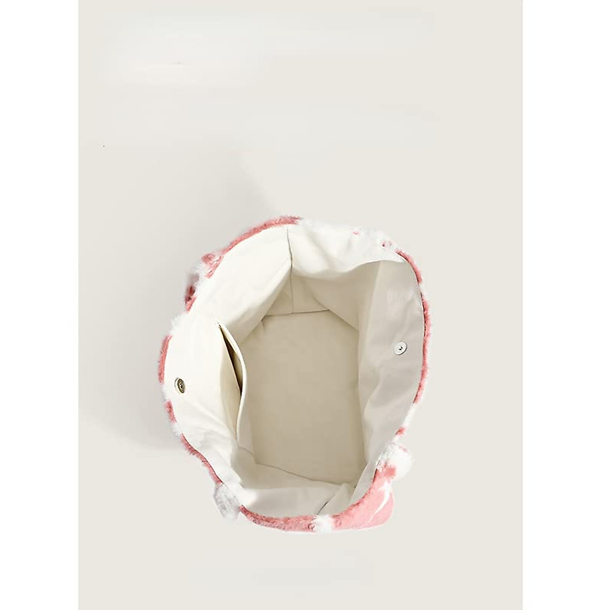 Fluffy Cow Printed Tote Bag Y2K Fuzzy Shoulder Bag Plush Aesthetic Purse Underarm Bag for Autumn Winter (Brown)