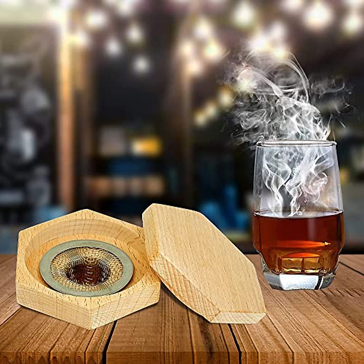 Cocktail Smoker Kit Drink Whiskey Smoker Infuser Kit with Wood Chips,Old Fashioned Smoker Kit for Cocktail, Wine, Whiskey and Bourbon(Gift for Whiskey Lover, Dad, Husband)