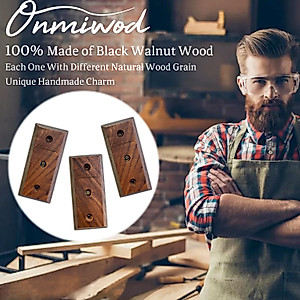 Guitar Wall Mount 3 Pack, Black Walnut Wood Guitar Hanger, U-Shaped Guitar Wall Hanger Mount, Guitar Holder Hook Stand Wall for Acoustic, Electric Guitar, Banjo, Bass, for Guitar Player Men Boy