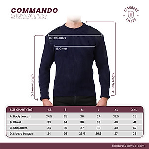 Flanders Fields British Commando Sweater - Military Wool Sweaters Woolly Pully Crew Neck Navy Blue