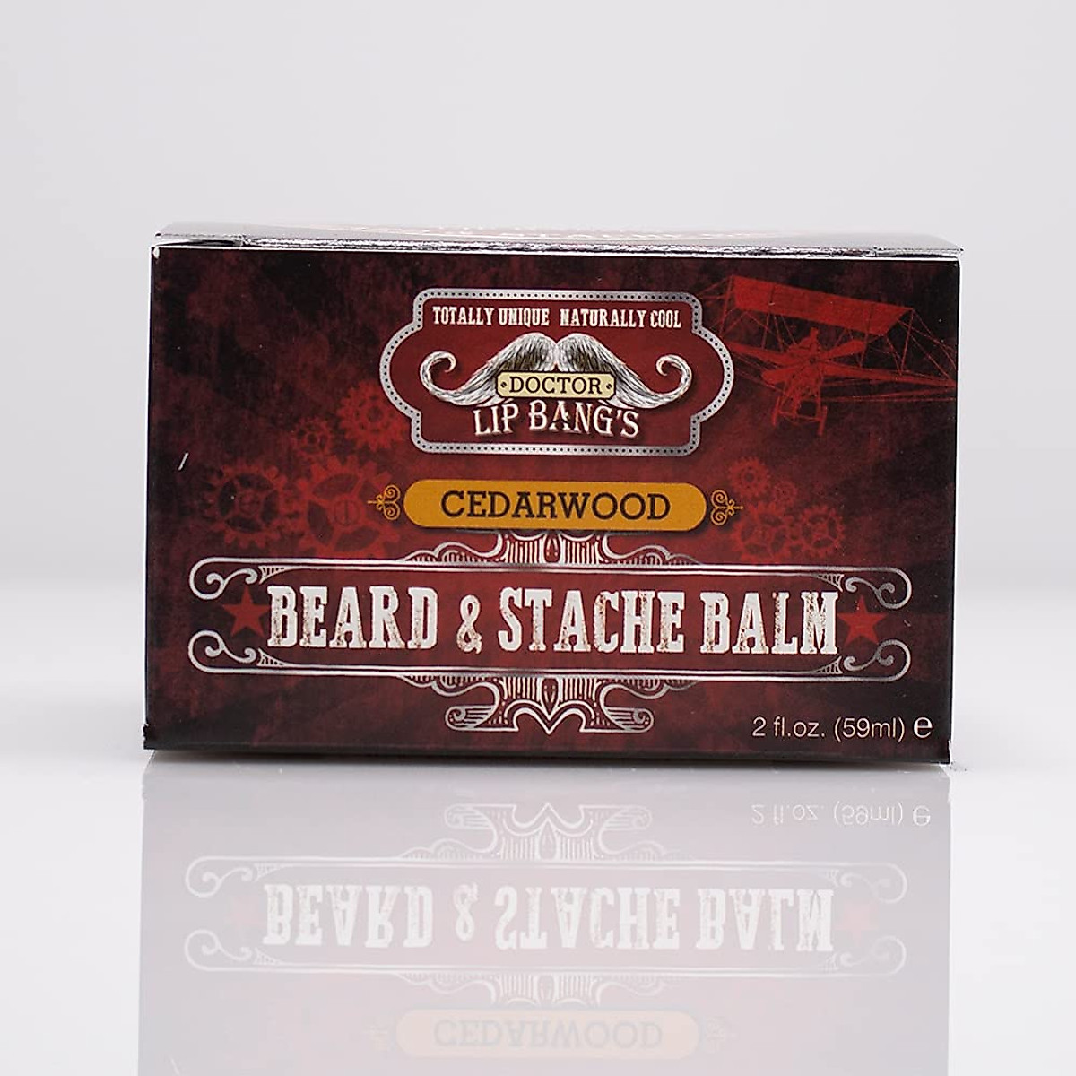 Doctor Lip Bang’s Vegan Beard and Stache Balm | Cedarwood | Cruelty-Free | 100% All Natural | Paraben-Free | Made in the United States | Great for Grooming Beards and Mustaches