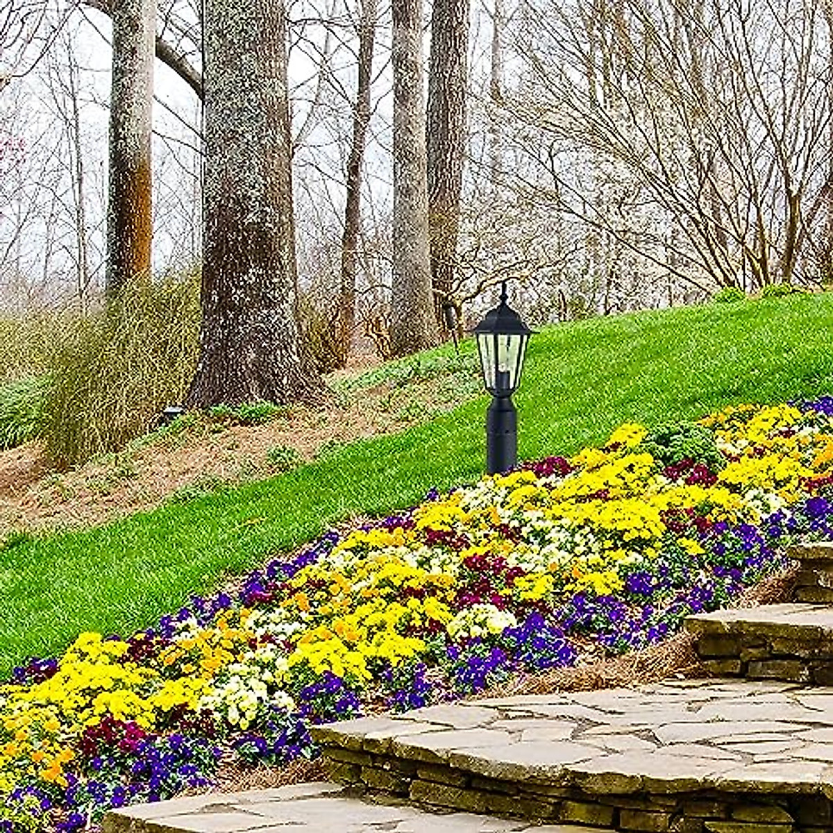 VOLBOZ Outdoor Post Light, Pole Lantern, E26 Base 60W Max, Metal Housing Plus Glass, Wet Location Rated, Bulbs not Included,IP65