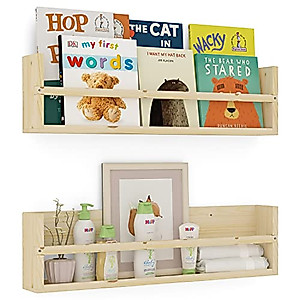 brightmaison Polynez 30" Floating Shelves for Wall & Nursery Book Shelves, Kids Bookshelf for Wall Multiuse Wall Shelf Set of 2 Unfinished Floating ShelfUnfinished