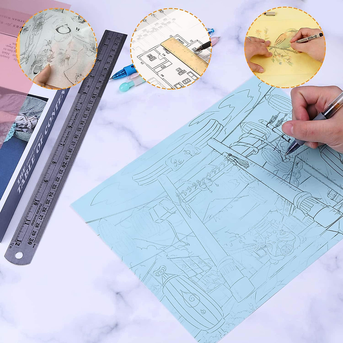 Colored Vellum Paper, Shynek 50 Sheets 10 Colors Transparent Vellum Paper 8.5 x 11 Translucent Printable Clear Vellum Sheets for Printing Drawing Ink Jet Laser Printer