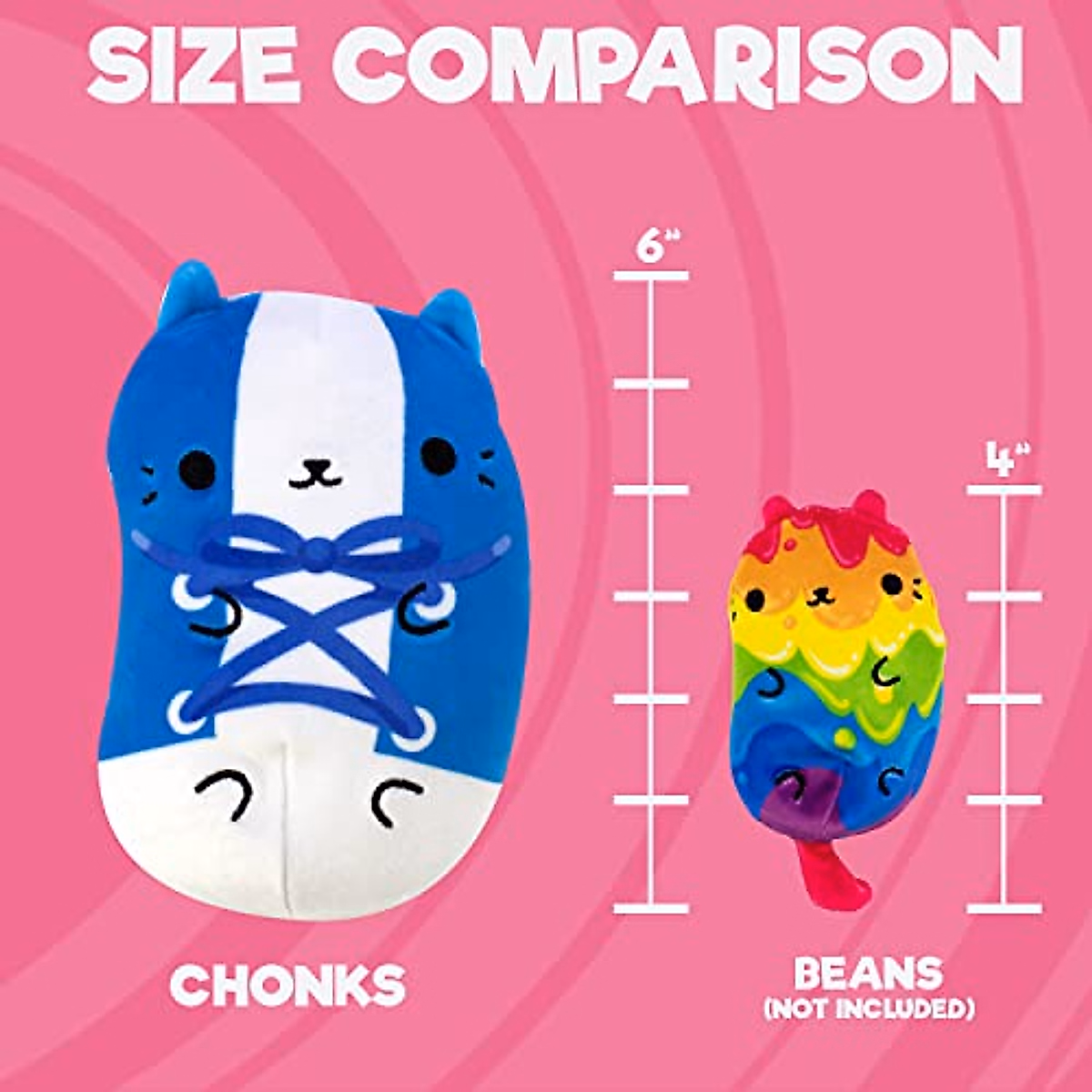 Cats vs Pickles - Lacey - Chonk - 6" Bean Filled Plushies! Great Easter Basket Stuffers, Fidget Toys for Boys and Girls, and Collectible!, 1pc, CVP1600