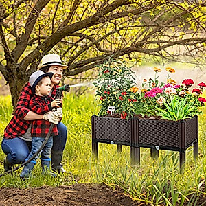 Raised Garden Bed with Legs Planters for Large planters Outdoor Plants Elevated Plastic Garden Planter Boxes Plant pots for Patio Backyard Porch Deck to Planting Flowers Vegetables and Herbs
