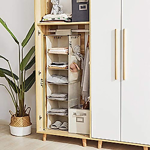 YOUDENOVA Hanging Closet Organizers and Storage, 6-Shelf Closet Hanging Storage Shelves