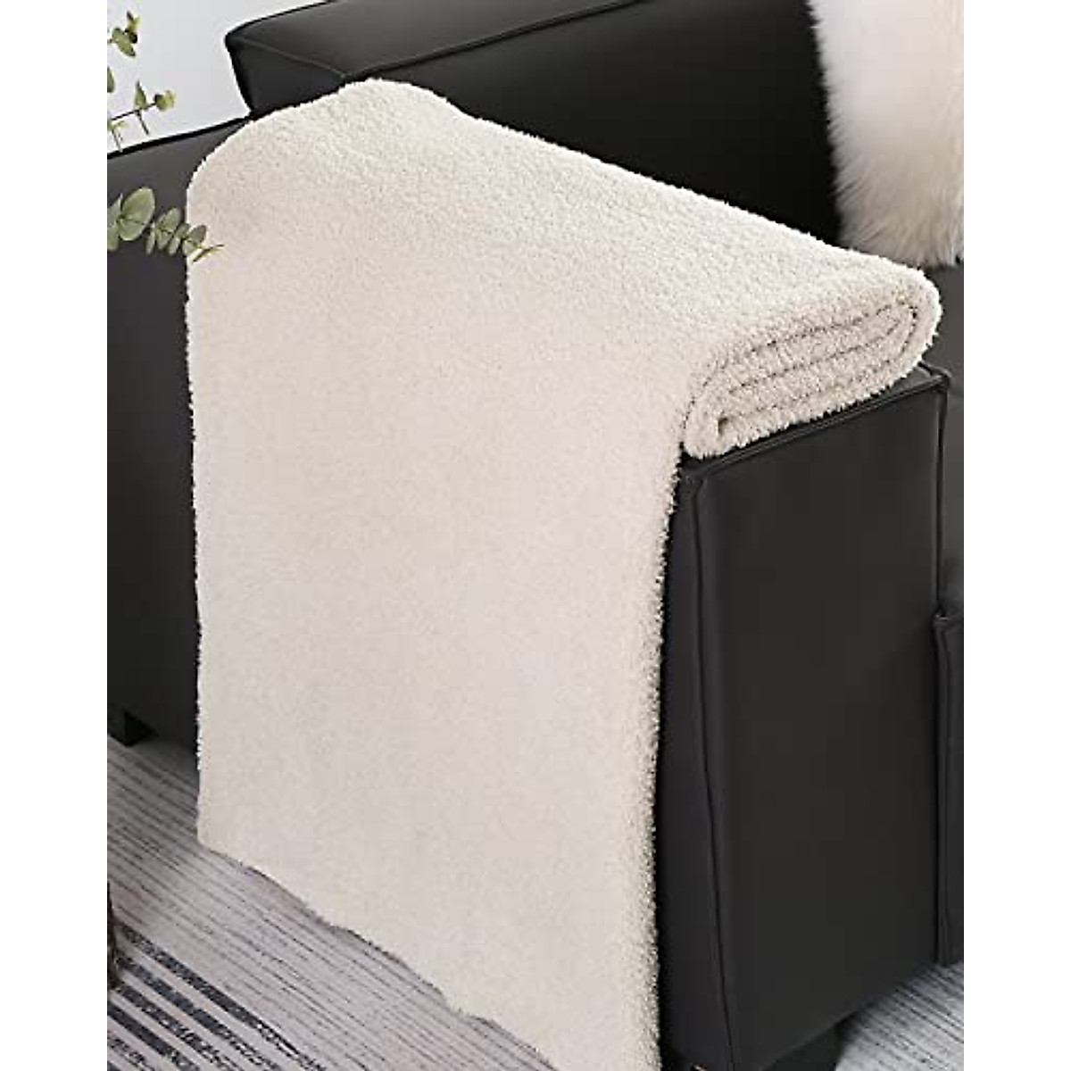Panku Super Soft Cozy Knit Throw Blanket for Couch and Bed, Knitted Luxury Reversible Cozy Warm Fleece Blanket Throw Camel, Plush Fluffy and Fuzzy Solid Blankets for Women 50x60 Inches Khaki