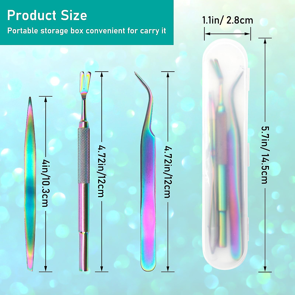 COITEK 3 in 1 Tick Remover Kit, Black Tick Remover Tweezers Stainless Steel Tick Remover Tools Set for Pet Dog, Cat, Human with Storage Box (Colorful)