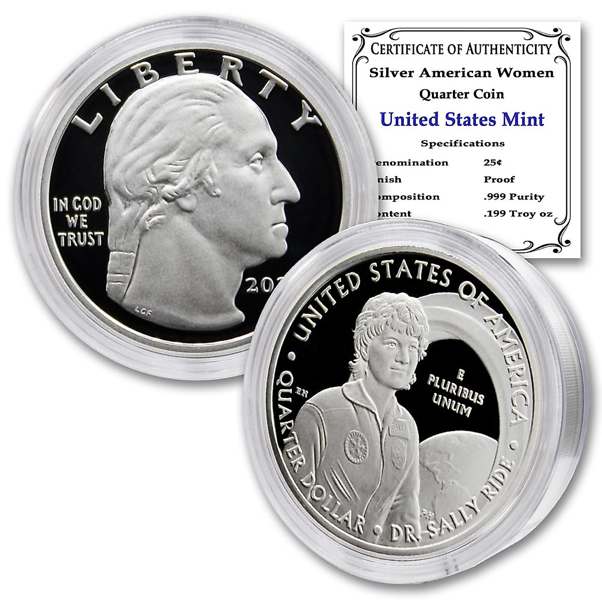 2022 S Set of (5) Limited Edition American Women Silver Proof Quarter Coins (in Capsule) with Certificate of Authenticity 25¢ Seller Proof