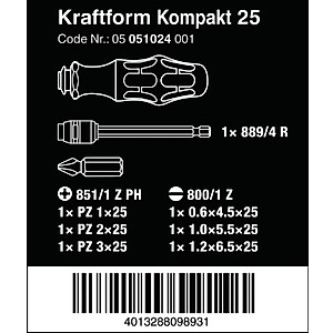 Wera Tool-Check Plus Bit Ratchet Set with Sockets + Kraftform Kompakt 25 Pouch Set
