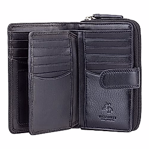 Visconti Heritage-33 Ladies Multi Soft Leather Card Holder Wallet and Purse Black