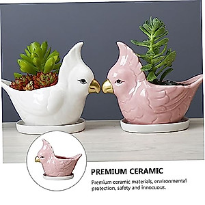 ORFOFE 1 Set Ceramic Flowerpot Parrot Animal Planter Ceramic vases for Flowers Animal Flower Pot Plant Pot Mini vases for Flowers Succulent Flowerpot Succulents Ceramics Small Ceramic