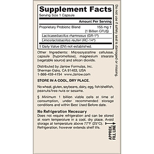 Jarrow Formulas Fem-Dophilus Probiotics 1 Billion CFU With 2 Clinically Effective Strains, Dietary Supplement for Vaginal Health and Urinary Tract Health, 60 Veggie Capsules, 60 Day Supply