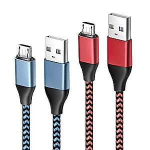 Charger Cable for PS4 Controller 2Pack 15ft Extra Durable Nylon Braided Micro USB Fast Charging Cord Compatible with Playstation 4,Xbox One S/X Controller,Samsung Galaxy S7 S6,J7 J3 Note 5 4 and More