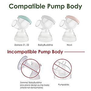 Maymom MyFit 19mm Shield & Shield Converter Compatible with Zomee Pump Body, NCVI Pump Connector and Babybuddha Pump Body; Not Original Zomee Pump Parts; 2pc
