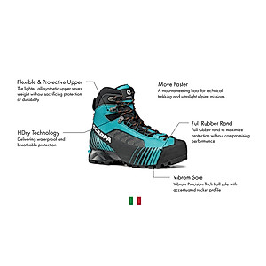 SCARPA Women's Ribelle Lite HD Lightweight Waterproof Boots for Hiking and Mountaineering - Baltic/Baltic - 8-8.5