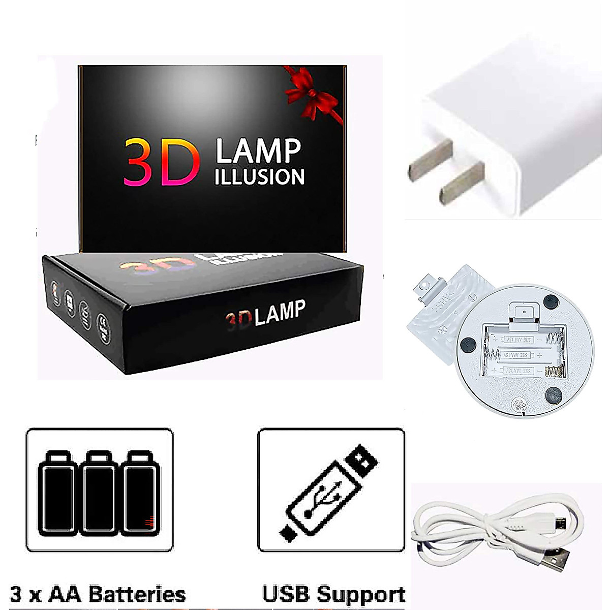 3D Night Light Wine Cup Bottle Optical Illusion Lamp Creative Gift Visual Lamp Dynamic Touch LED Three Colorful Bedroom Decorations Chirstmas Festival Birthday Valentines Day Desk Lamp