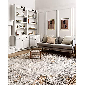 LOLOI Alchemy Area Rug, 9'-9 inch x 13'-6 inch, Grey/Gold