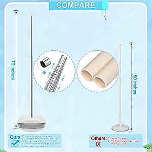 2 Set Balloon Column Kit for Floor, VETOGETHER 1-7 Feet Adjustable Balloon Columns Holder Stand Kit with Base, Tall Balloon Tower Stand Kit with Metal Pole, Ballon Pillars for Party Decorations