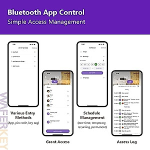 WAFERLOCK Outdoor Weatherproof Smart Padlock with Bluetooth App Control, Keycard, Pin Code, Ideal for Fence, Gate, Shed and Equipment Maintenance, Anti-Drill, Anti-Shim, Stainless Steel, C210
