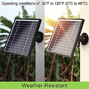 Uogw Solar Panel Charger Compatible with Arlo Pro 4/Arlo Ultra 2/Arlo Pro 3/Arlo Ultra/Arlo Pro 5S 2K/Go 2,with 11.5ft Waterproof Magnetic Charging Cable,Adjustable Mount - Black