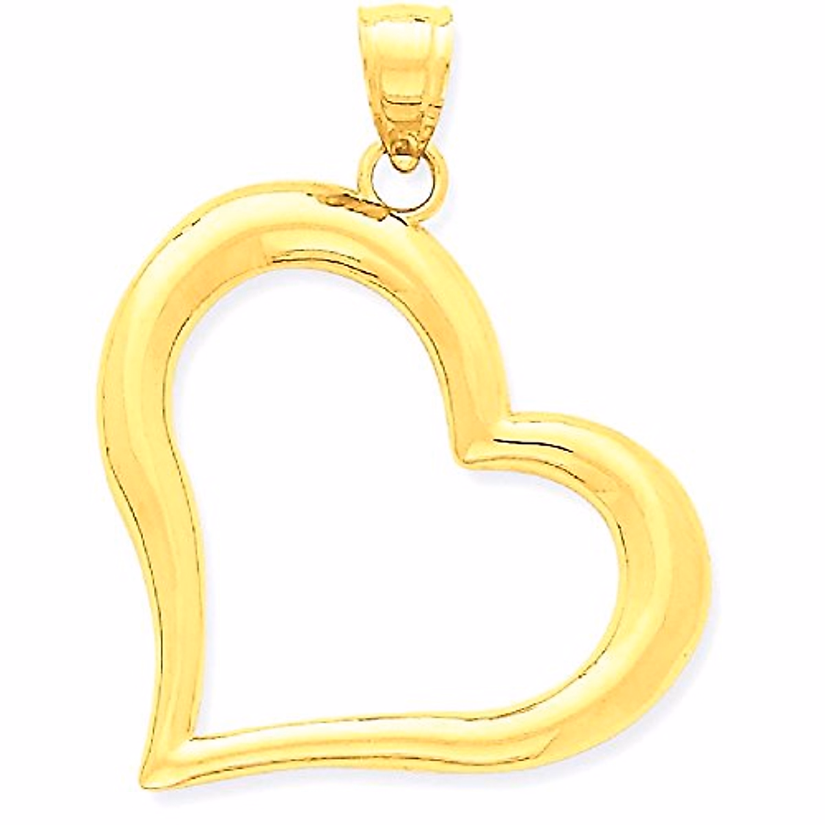 IceCarats 14K Yellow Gold Dangling Heart Necklace Love Pendant Charm Only