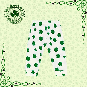 BabyMars Toddler Boys Girls St Patrick's Day Outfit Mommy's Lucky Charm Clover Long Sleeve Baby Pant Set （Green,12-18M), 12-18 Months