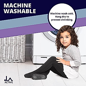 LA ACTIVE Baby Girl Tights Warm Cotton Leggings Tights, Non-Skid Seamless Cable Knit Stockings for 1T-2T Infant Toddler, Burgundy/Gold/Vanilla/Charcoal/Black-5 Pairs